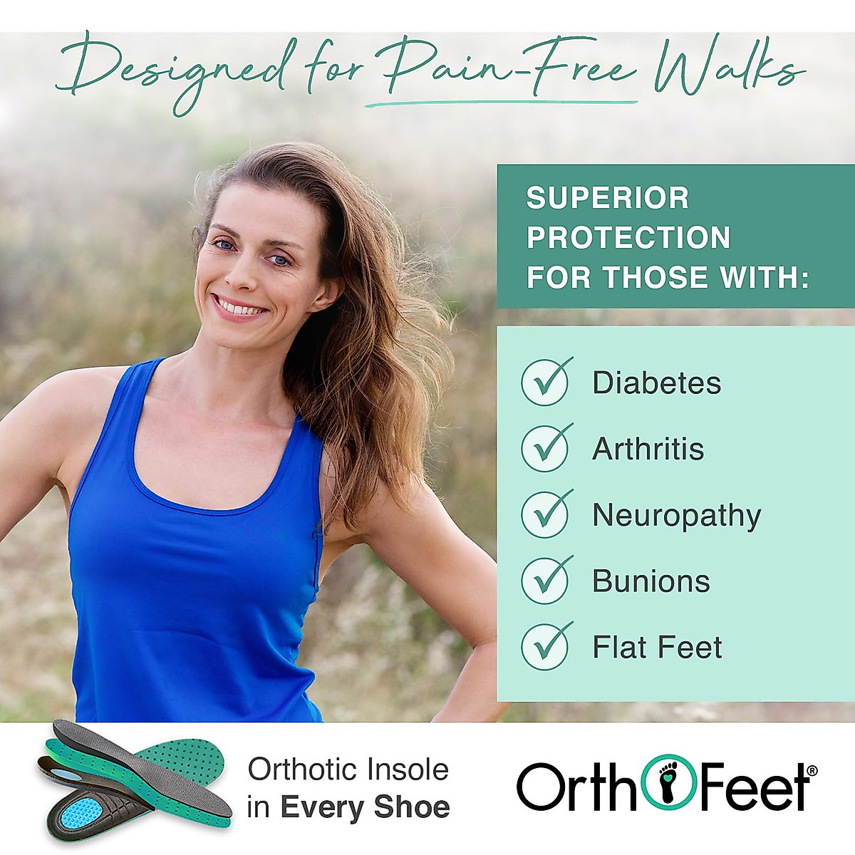 Orthofeet Women's Orthopedic Black Bristol Hiking Shoes, Size 7.5