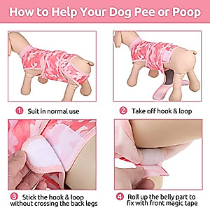 MORVIGIVE Camo Dog Surgery Recovery Suit, Pet Surgical Shirt After Spay/Neuter Bodysuits for Female Male Dogs, Anti-Licking E-Collar Cone Bandages Alternative Dog Pajama Onesie for Abdominal Wounds