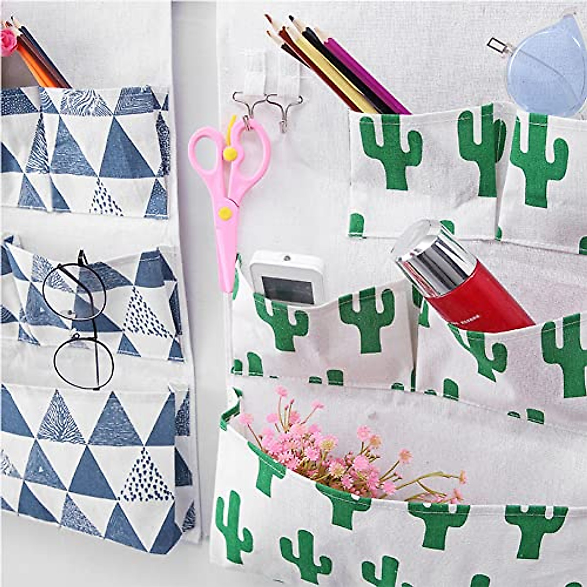 croselyu Home Multifunctional Hanging Bag Dormitory Fabric Hanging Basket Miscellaneous Organizer Bathroom Wall Hanging Bag Behind Door Wall Storage (Black)