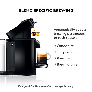 Nespresso VertuoPlus Deluxe Coffee and Espresso Machine by De'Longhi with Milk Frother, 4 Cups, Piano Black