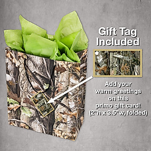Havercamp Next Camo Party Gift Bag | 1 Count | Great for Hunter Themed Party, Camouflage Motif, Birthday Event, Graduation Party, Father's Day Celebration