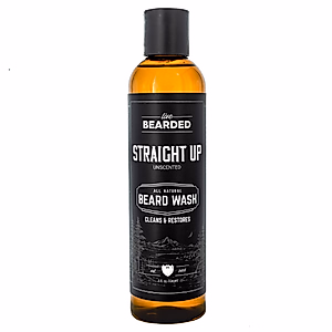 Live Bearded Beard Wash, 8 fl oz - Water-Based Face Cleanser with All-Natural Ingredients for a Gentle, Deep Clean - Made in the USA | Straight Up Unscented - Fragrance-Free