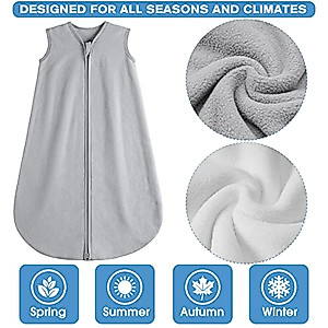 BSTOPPT Micro-Fleece Baby Sleep Sack 12-18 Months All Season Baby Sleeping Bag 2-Way Zipper Toddler Wearable Blankets 2Pack Warm Soft Plush