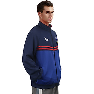 Materuis Football Track Jacket Blue Lightweight Sports Soccer Training Clothes Adult Size (XL)