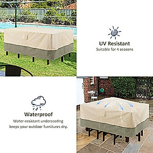 COSFLY Patio Furniture Covers Waterproof for Table and Chairs, Outdoor Table Cover Rectangular - Fits up to 90 x 64 x 28 inches (L x W x H)
