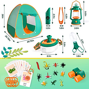 Kids Camping Set with Tent for 2 Toddlers-Kids Camping Toys for Kids 3-5 with Pop up Play Tent-Indoor Outdoor Pretend Camping Toys