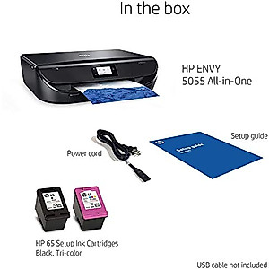 HP ENVY 5055 Wireless All-in-One Color Photo Printer, HP Instant Ink, Works with Alexa (M2U85A)