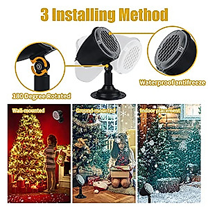 Yokgrass Christmas Snow Projector Outdoor, LED Snowflake Projector Outdoor Holiday Snowfall Lights IP65 Waterproof Dynamic Falling Snow Effect for Garden, Party, Halloween Landscape Decoration