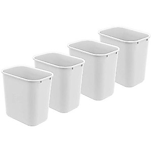 Acrimet Wastebasket Bin 27QT (Plastic) (White Color) (Set of 4)