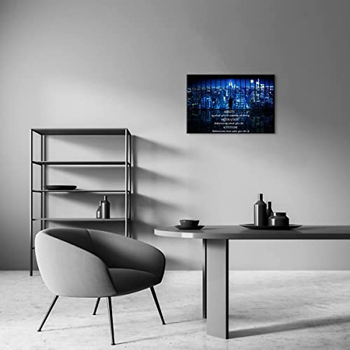 Inspirational Wall Art for Bedroom Positive Quotes Wall Decor New York Skyline Room Decor Men Office Wall Art Entrepreneur Bedroom Art Wall Decor Blue Quotes Wall Pictures Ready to Hang 16x24inch