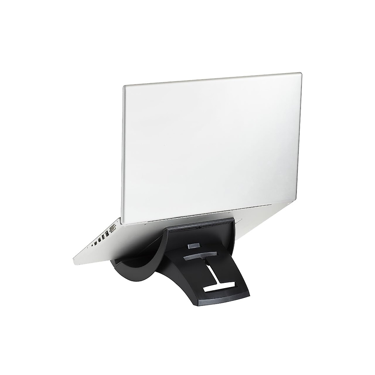 3M Laptop Stand, Raise Screen Height to Reduce Neck Strain, Vertical Design Allows You to Bring Screen Closer, Compact Foot Print Saves Desk Space, Non-Skid Base Keeps Laptop Secure, Black (LX550)