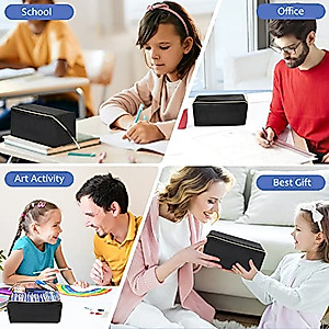 rlokosfb Large Capacity Pencil Case,Portable Pencil Pouch Opens Flat for Easy Access,Durable Pen Bag with Smooth Zipper for Office School Teen Girl Boy Men Women Adult