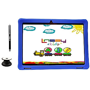 LINSAY 10.1" 1280x800 IPS 2GB RAM 32GB Android 11 Tablet with Kids Blue Defender Case, Backpack, Pop Holder and Pen Stylus