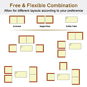 LUKEO 4PCS Patio Rattan Furniture Set Cushioned Sofa Chair Coffee Table Excellent Appearance in Classic and Style