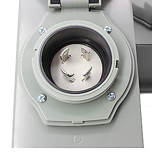 X-Haibei 30 Amp Generator Inlet Box 125/250 Volt Power Inlet Box NEMA L14-30P 4 Prong 7500 Watts for Outdoor Receptacle, LED Light (30A NEMA L14-30P)