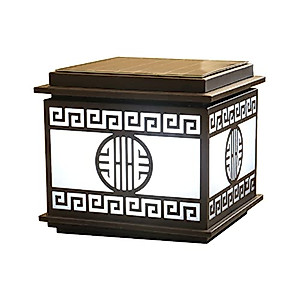 JSBDPHW Modern Simple Iron Square Pillar Lamp Solar Post Light Outdoor Waterproof Column Light Acrylic Lampshade Villa Garden Decoration Landscape Light