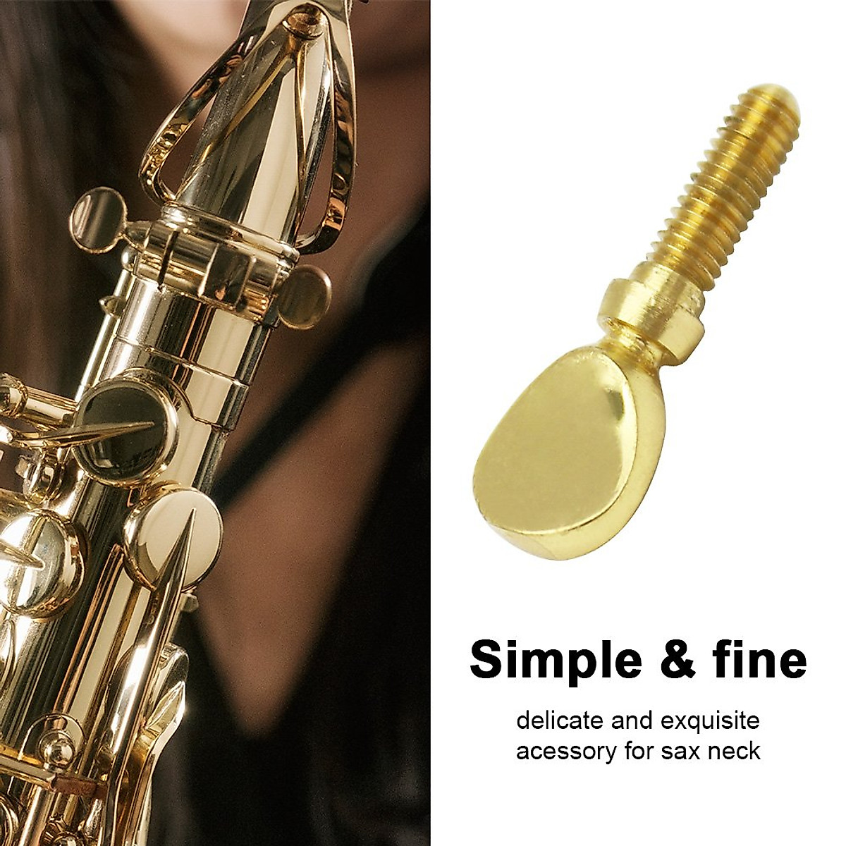 Durable Copper Sax Neck Tightening Screw Saxophone Replacement Parts Copper Attachment Neck Receiver Tightening Attach Screw For Sax Golden Instrument Accessory Saxophone Neck Screw Saxophone Scre