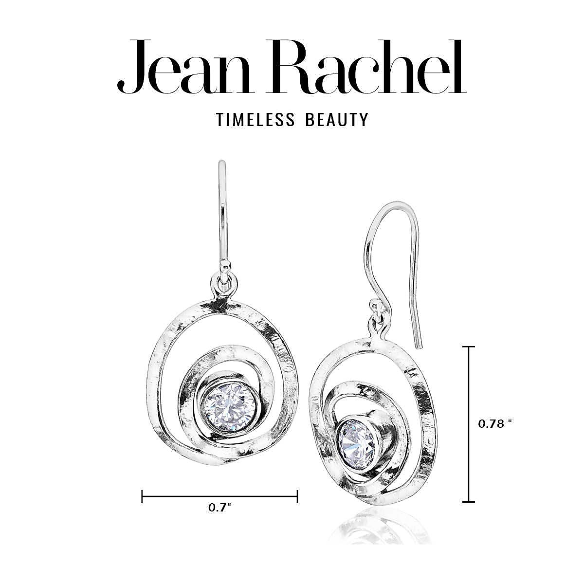 925 Sterling Silver Dangle Drop Earrings Free Form With 2 White Round Cubic Zirconia, Antique finish, Hypoallergenic, Nickel and Lead-free, French Wire Earring Back