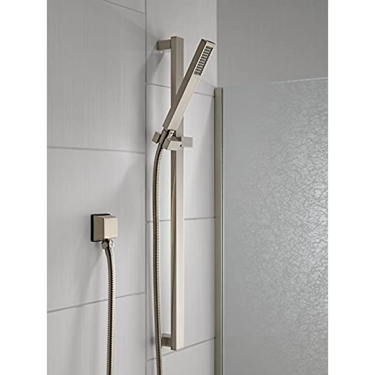 Delta Faucet Vero Single-Spray Slide Bar Hand Held Shower with Hose, Brushed Nickel Handheld Shower Head, Slide Bar Hand Shower, Handheld Shower, Detachable Shower Head, Stainless 57530-SS