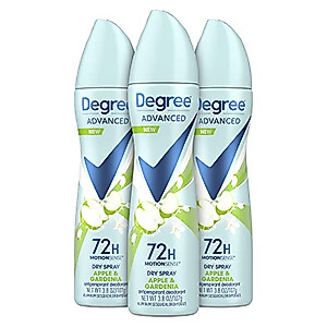 Degree Antiperspirant Spray Deodorant for Women Apple & Gardenia 72-Hour Protection, 3.8 Ounce (Pack of 3)
