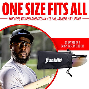Franklin Sports MLB - Flip Up Baseball + Softball Sunglasses for Kids + Adults - Lightweight Sport Sunglasses for UV Protection, Black, 60mm