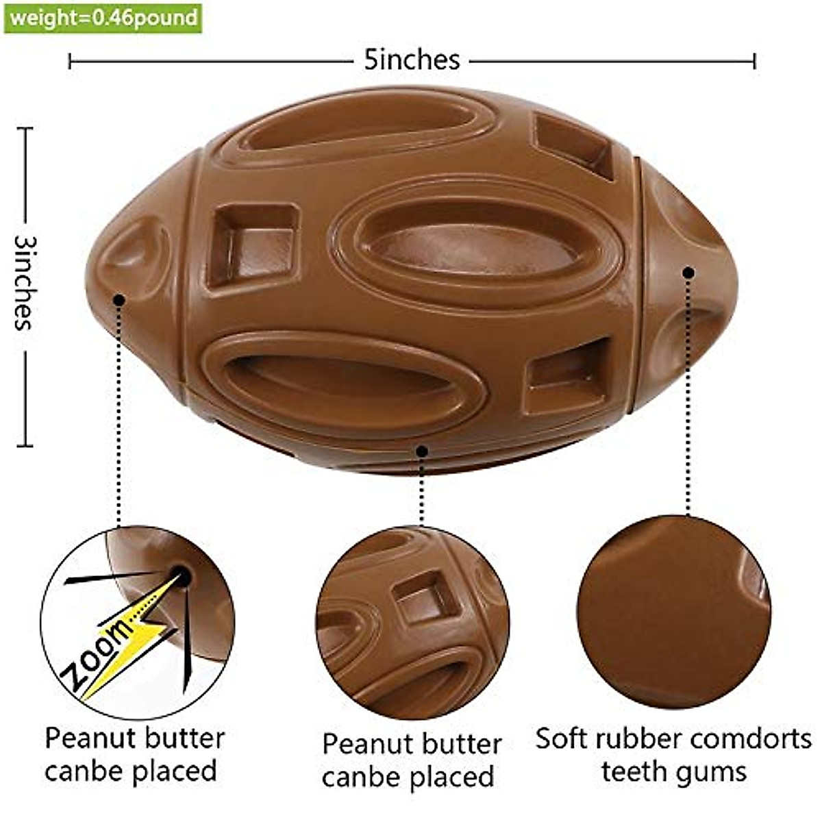 YUANDAO Dog Ball Dog Squeaky Toys for Aggressive Chewers, Almost Indestructible Rubber Puppy Chewing Ball with Squeaker Durable Pet Teeth Cleaning Toy for Medium and Large Breed