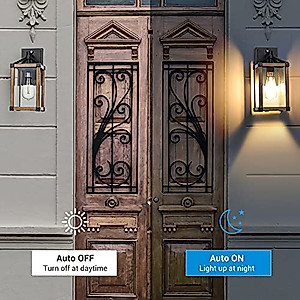 DEWENWILS Dusk to Dawn Outdoor Wall Light Exterior Light Fixture Wall Mount, Brown Finish Outdoor Wall Lantern, Weatherproof Porch Light Wall Sconce Lamp for Garage Doorway Backyard