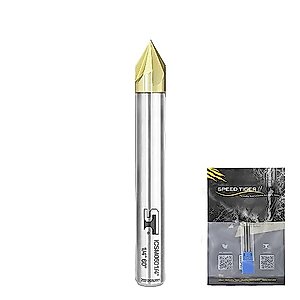 SPEED TIGER Chamfer End Mill - CNC Carving Bits, V Groove, 60 Degree, ICSM1/4"Shank 2"OVL (1 Piece, 1/4" 60°) - for Wood, Alloy Steels, Hardened Steels – Mill Bits Sets for DIYers & Professionals