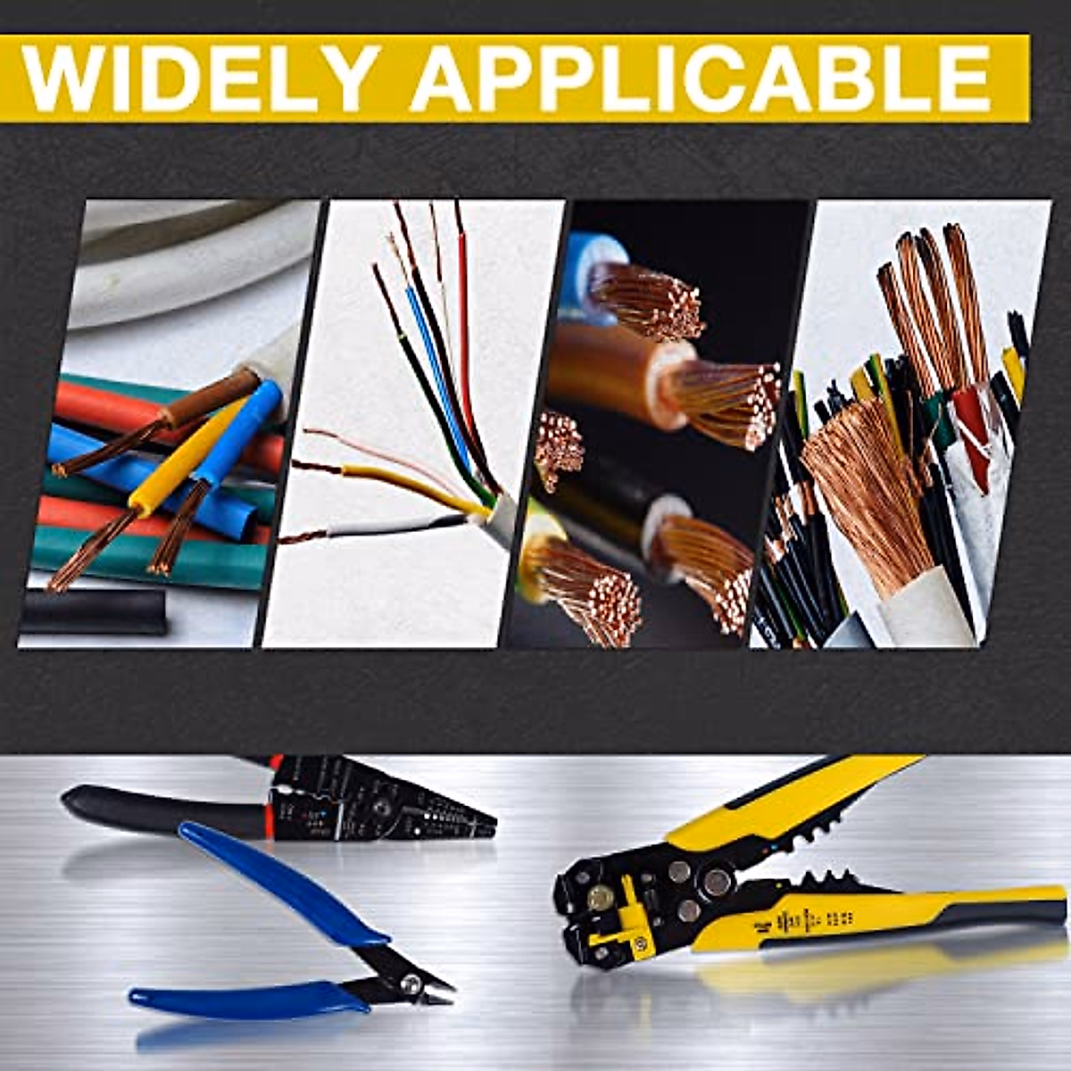 KOTTO Automatic Electrical Wire Stripper Set - Cutter and Crimping Tool - Multi-Tool with Storage Bag