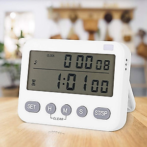 Silent Cooking Timer, Digital Timer Vibrating Alarm Clock Home Kitchen Reminder Clock for Kids Seniors Homework Classroom Yoga Office