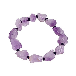XHUUU Drusy Amethyst Crystal Bracelets for Women Stretch Raw Quartz Crystals and Gemstones Bracelet Yoga Meditation Spiritual Gifts