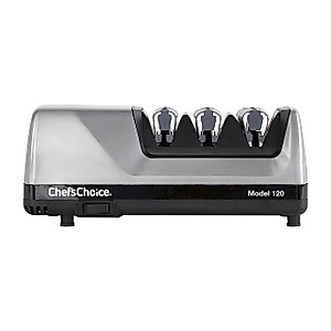 Chef’sChoice Edge Select Diamond Hone Professional Knife Sharpener for Straight and Serrated Knives with Precision Angle Control, One Size, Gray