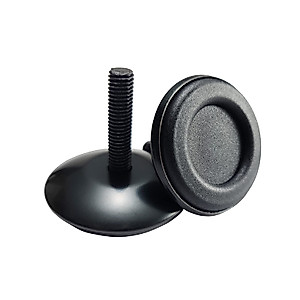 Pangea Audio Vulcan Rack and Glide Feet Bundle Espresso Five Shelf Audio Rack Media Stand Components Cabinet and Feet Set of 4