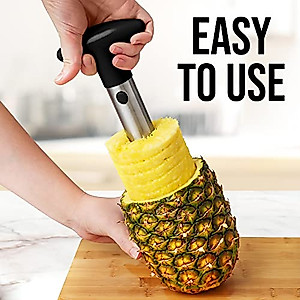 Zulay Kitchen Pineapple and Apple Corer Combo - Stainless Steel Pineapple Corer And Slicer Tool - Ergonomic Apple Corer Tool and Pineapple Cutter For Easy Core Removal