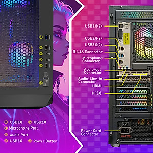 STGAubron Gaming PC Computer Desktop, GeForce RTX 3070 8G, Intel Core i9-11900KF up to 5.3G, 32G DDR4, 2T SSD, WiFi, BT 5.0, RGB Fan x7, RGB BT Sound Bar & Gaming Mic, Windows 11 Home