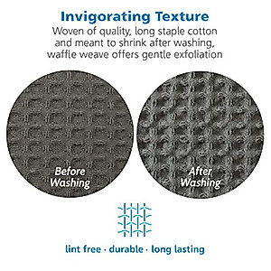GILDEN TREE Waffle Towel Quick Dry Thin Exfoliating Washcloths for Face Body, Classic Style (Stone)