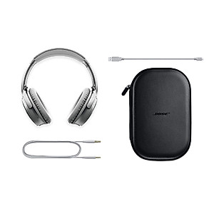 Bose QuietComfort 35 (Series II) Wireless Headphones, Noise Cancelling - Silver (Renewed)