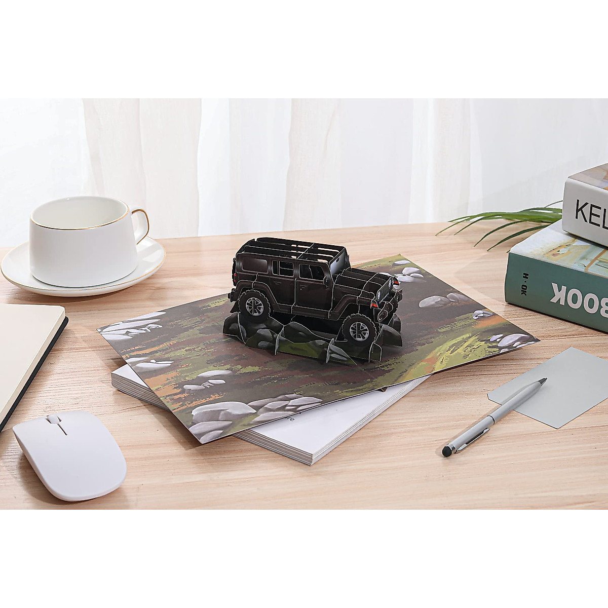 Liif Jeep Wrangler 3D Pop-Up Birthday Card for Men, Father's Day, Retirement, Get Well Soon