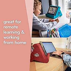 Flippy Tablet Pillow Stand and iPad Holder for Lap, Desk and Bed, Multi-Angle with Storage, Compatible with Kindle, Fire, iPad Pro 12.9, 10.9, 10.2, Air and Mini, Samsung Galaxy (Miami Blue)
