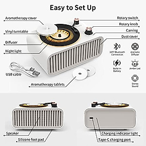 Vivilumens Gifts for Women, 4-in-1 Wireless Speaker Portable Bluetooth Speakers, Aromatherapy Diffuser with 3 Scented Tablets, Amber Night Light, Cute Room Decor, Relaxing Gift for Mom, Men, White