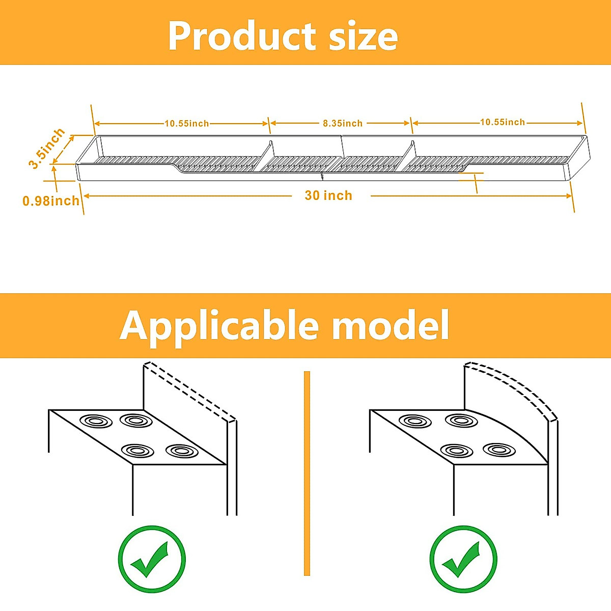 Silicone stove top shelf 30",JOOKKI magnetic over stove top shelf for kitchen stove,oven shelf for back with Zero Installation,over the stove spice rack With With partition and perimeter fence.(gray)
