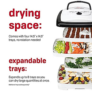 NESCO FD-80A Square Shaped Food Dehydrator, For Snacks, Fruit, Beef Jerky, White