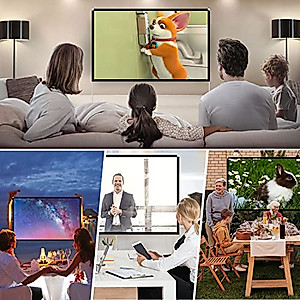 Projector Screen and Stand 100 Inch Portable Outdoor Projection Screen 16:9 4K HD Movie Projection Screen with Carry Bag for Indoor Outdoor Home Theater Film Night Party Camping Foldable Anti Crease