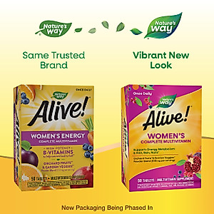 Nature's Way Alive! Women’s Complete Multivitamin, Supports Energy Metabolism and Hair, Skin & Nails*, B-Vitamins, 50 Tablets (Packaging May Vary)