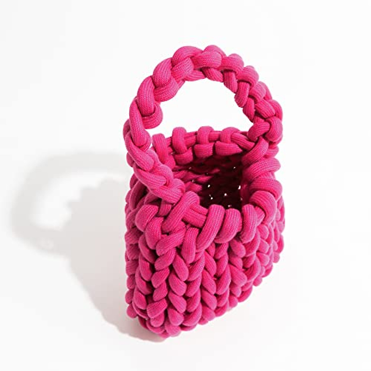 Woven Women Handbags Handmade Shoulder Bag Crochet Small Tote Bag Casual Spring Summer Purse Wrist Phone Pouch purple