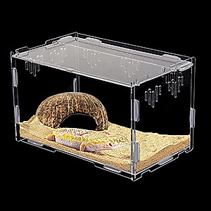 Mr.Peter 2 Pcs. Natural Coconut Shells for Reptile Safe Hideout, Hermit Crabs Hut, Lizard Shell Hut, Spider, Gecko Hids, Snake Hides, Large Aquarium Cave, Betta Fish Hide Cave, Leopard Gecko Tank