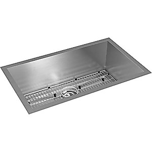 Elkay Crosstown 16 Gauge Stainless Steel, 30-1/2" x 18-1/2" x 10" Single Bowl Undermount Sink Kit