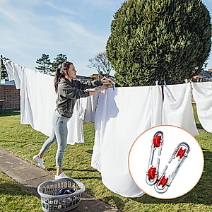 AACGIN 2 Pack Clothesline Tightener Plastic Aluminum Clothesline Pulley Prevents Tangling and Twisting Clotheslines S-Shaped Clothes Line Tensioners for Long Clothesline and Heavy Duty - Silver