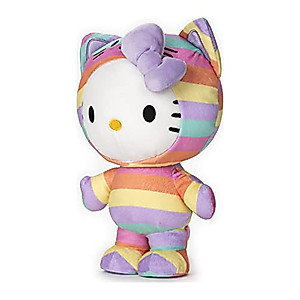GUND Sanrio Hello Kitty Rainbow Outfit Plush, Premium Stuffed Animal for Ages 1 and Up, 9.5”, Rainbow