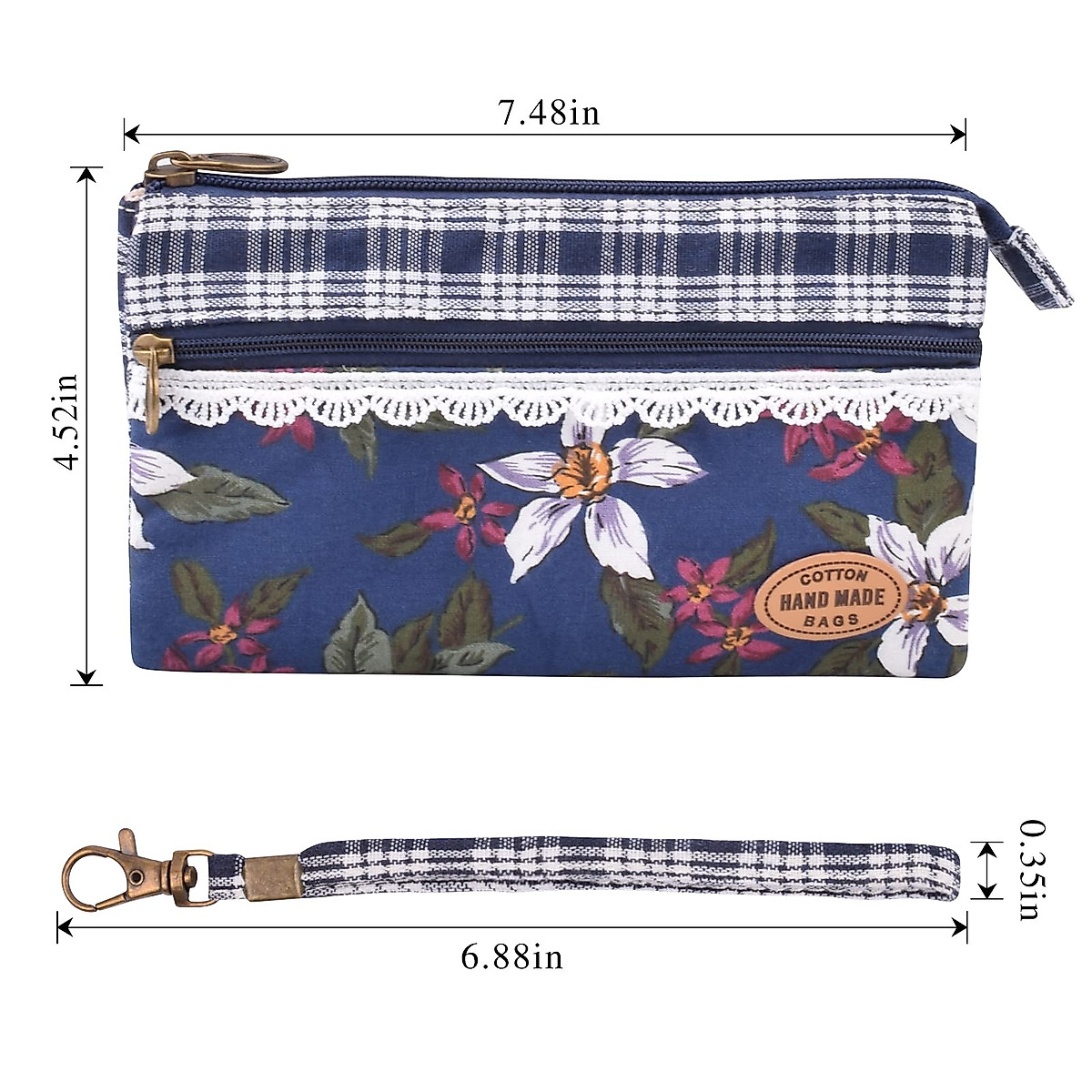 LassZone Canvas Cute Crossbody Handbags Cell Phone Purse Wallet Flowers Pattern Small Change Pouch Bags for Women Girls